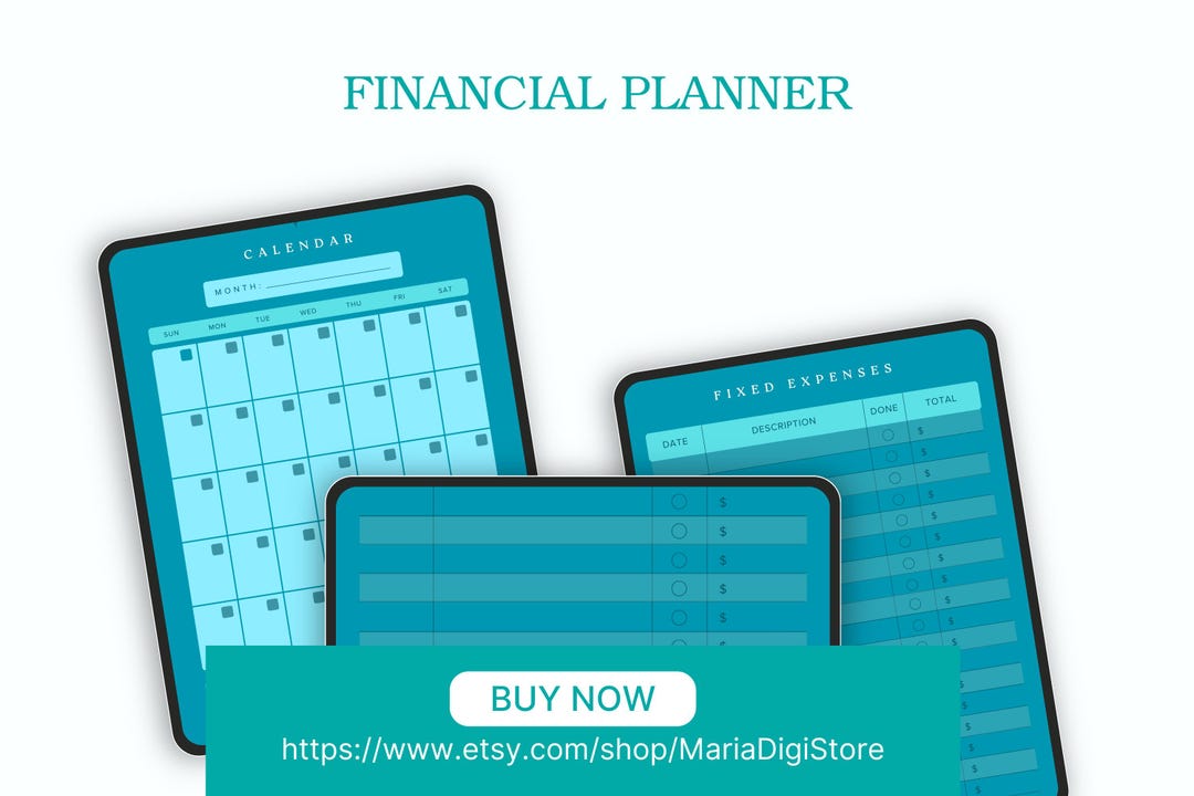 Modern Financial Planner Printable | Budget and Expense Tracker ...