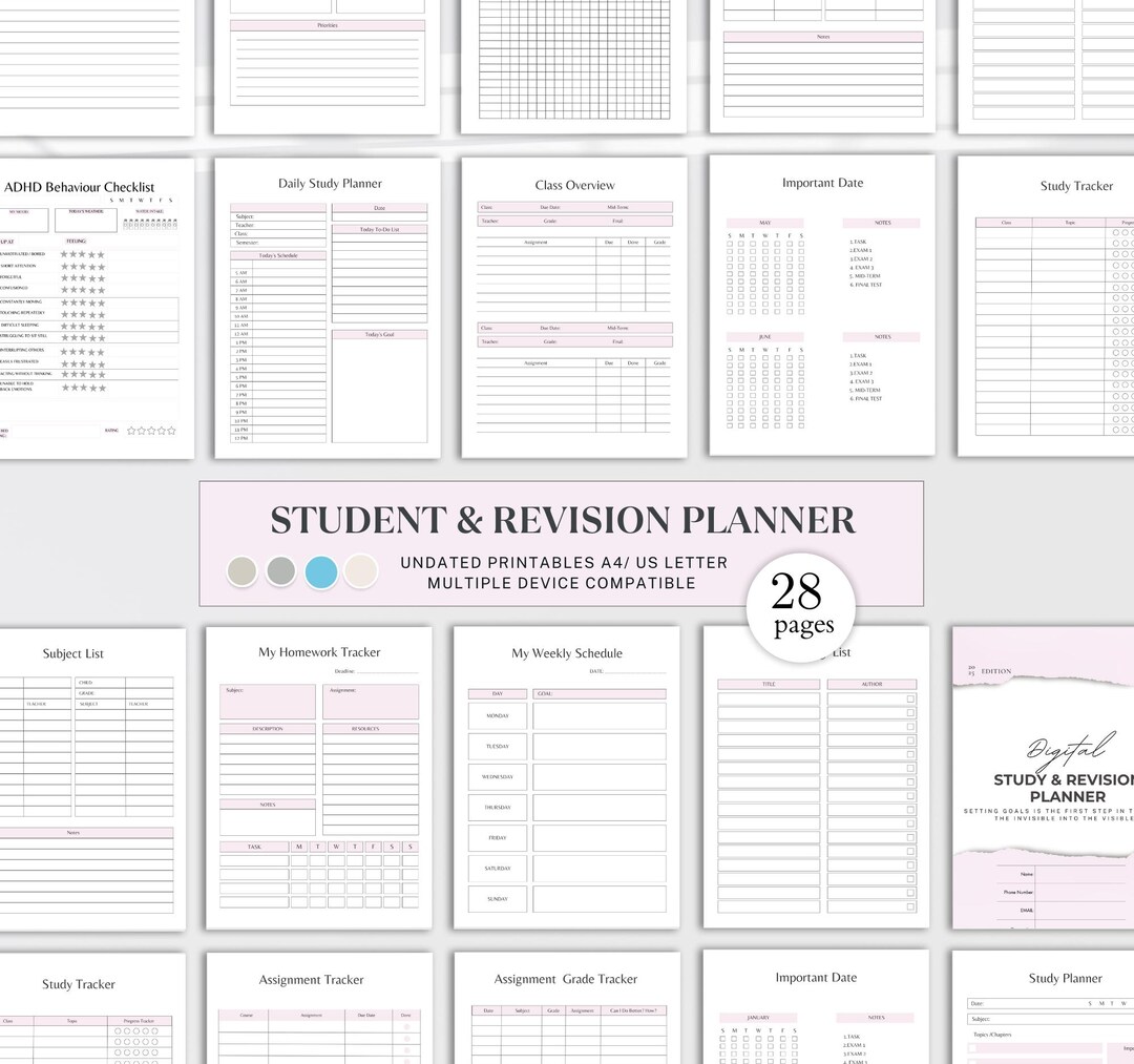 Student Revision Planner – Study Schedule & Goal Setting (PDF) - Etsy