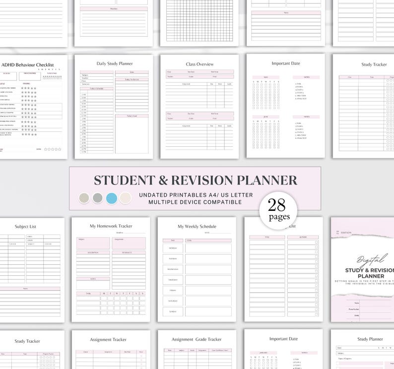 Student Revision Planner – Study Schedule & Goal Setting (PDF) - Etsy