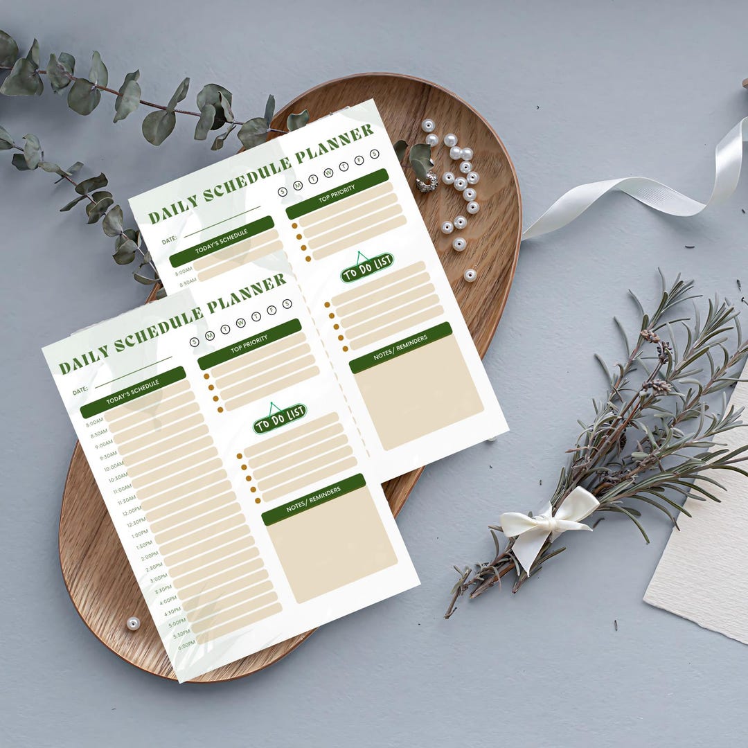 Daily Schedule Planner, Printable Planner, Time Management ...