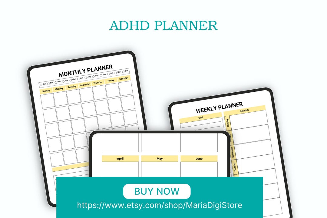 ADHD Planner Printable Daily & Weekly Organizer ADHD Time Management ...