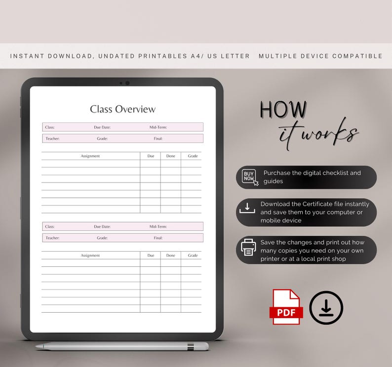 Student and Revision Planner - Printable Study Organizer, Exam Schedule ...