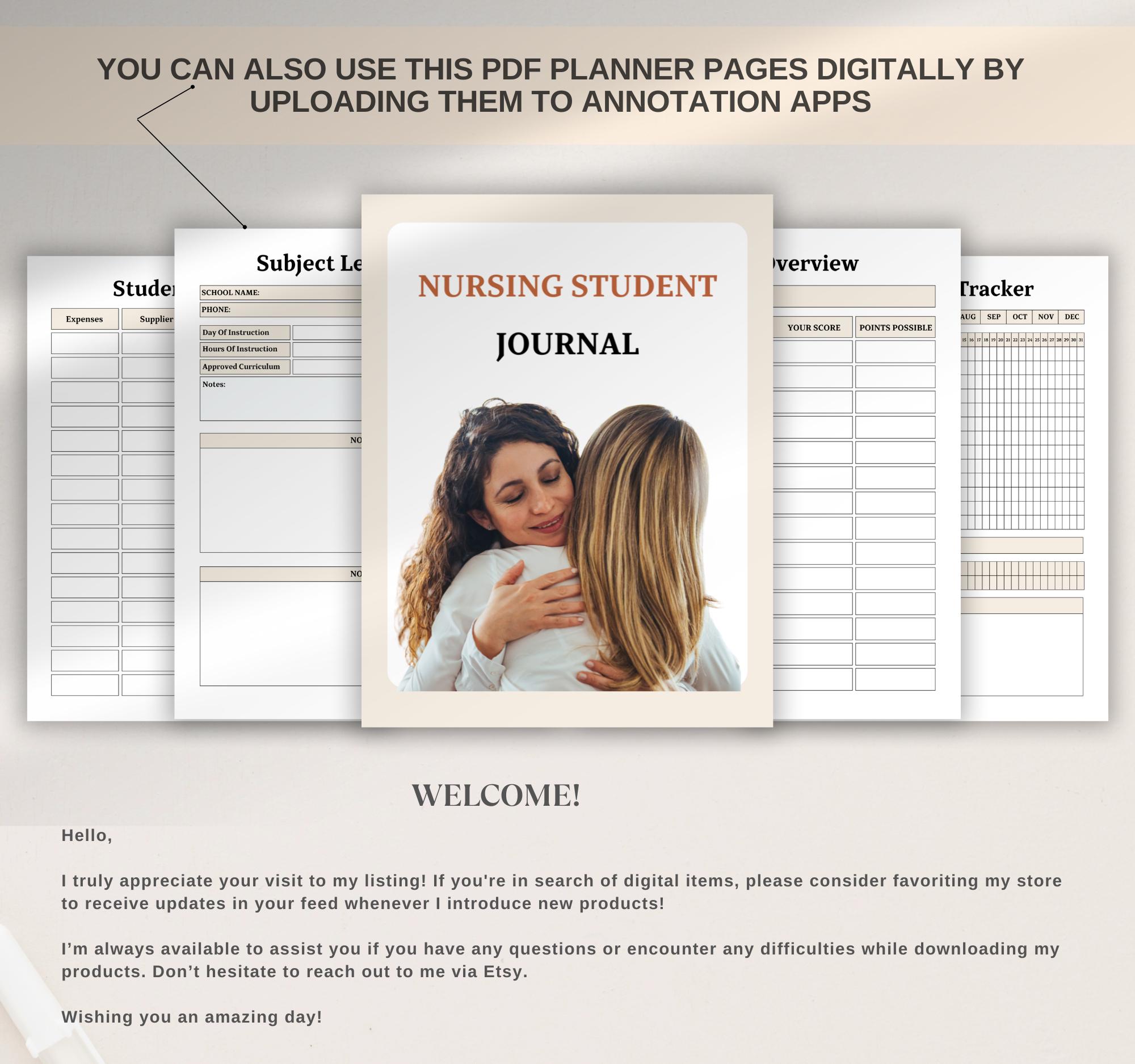 Nursing Student Planner | Medical School Study Organizer | Editable ...