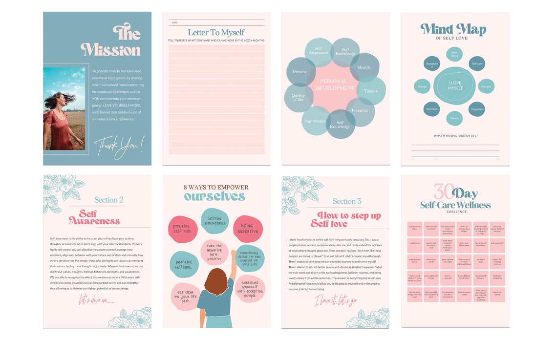 Self Love Empowerment Workbook: Empowerment, Printable and Digital ...