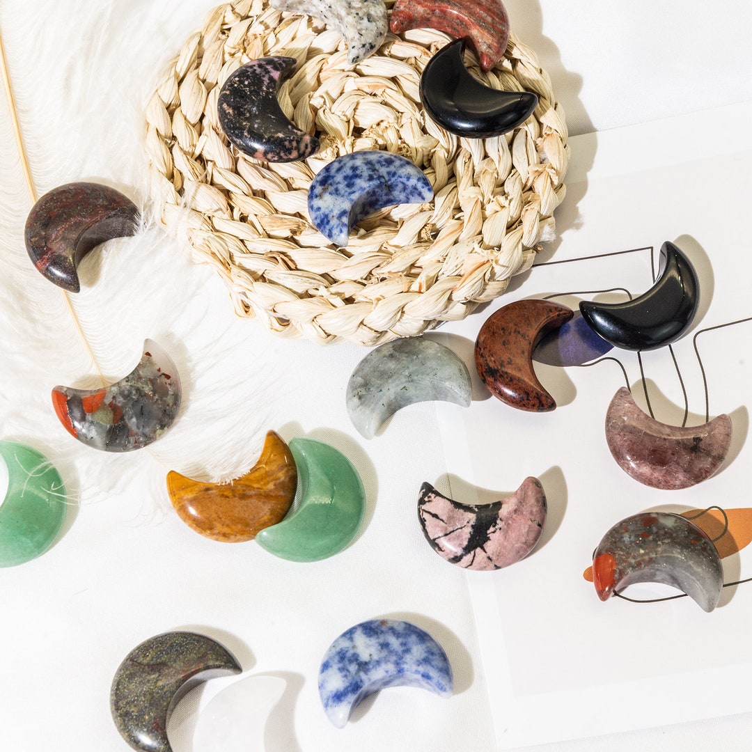 Mixed Crystal Mini Moons,crystal Gift,energy Crystal - Etsy
