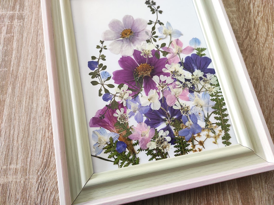 Original Pressed Flower Artwork Pressed Floral Picture Pressed Flower ...