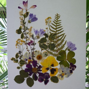 Pressed flowers art pressed flower wall art Pressed flower | Etsy