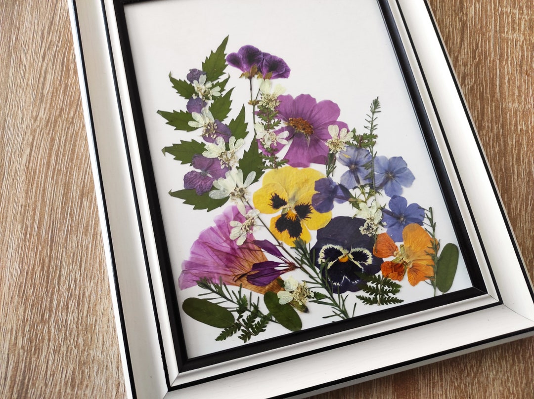 Pressed Flower Wall Art Pressed Floral Picture Original Pressed Flower ...