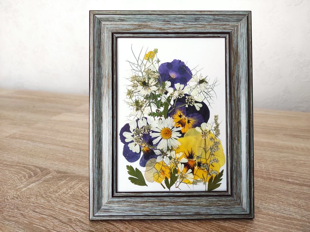 Pressed Flower Wall Art Frame Floral Picture Oshibana Art Original ...