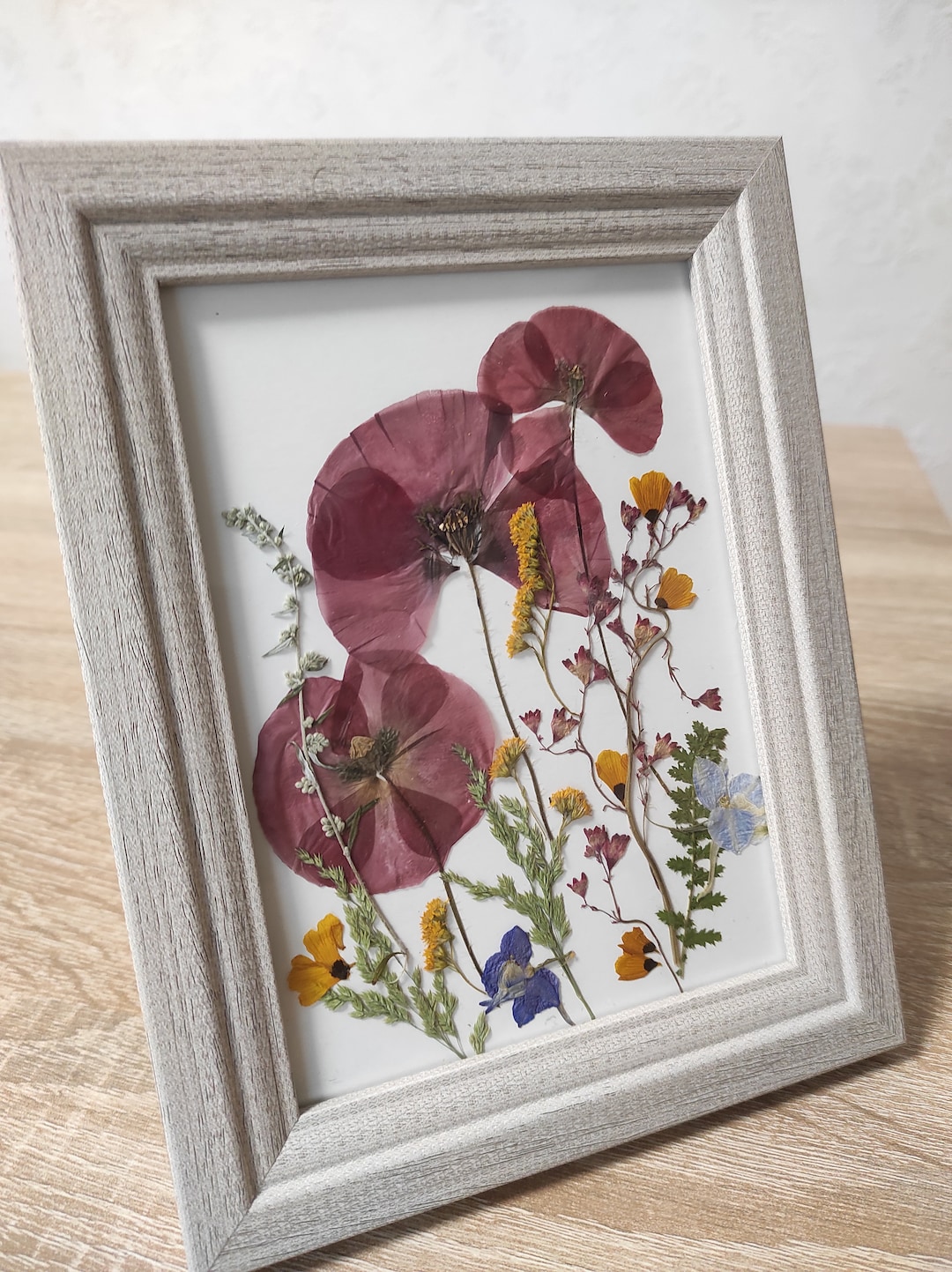Pressed Flower Wall Art Pressed Floral Picture Original Pressed Flower ...