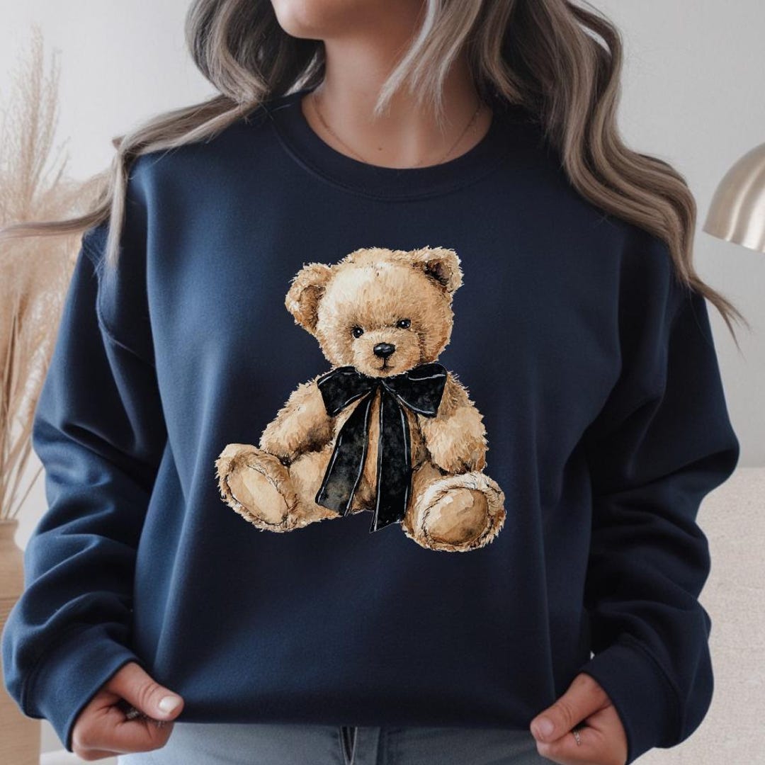 Teddy Bear Unisex Sweatshirt Vintage Style Bear Crewneck Cute Bear ...
