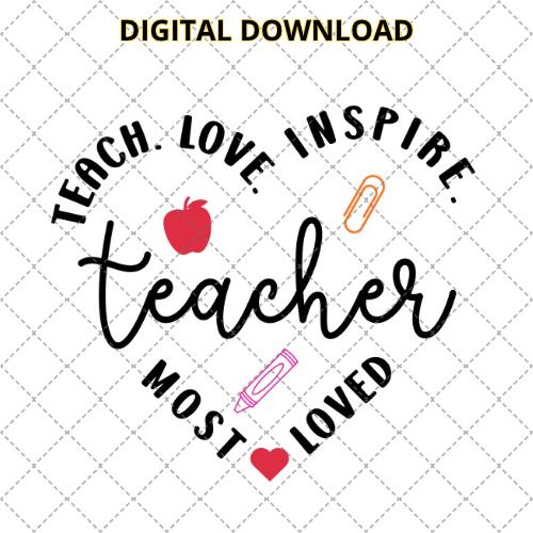 Teacher Appreciation SVG PNG Files for Cutting Machines Digital Teacher ...