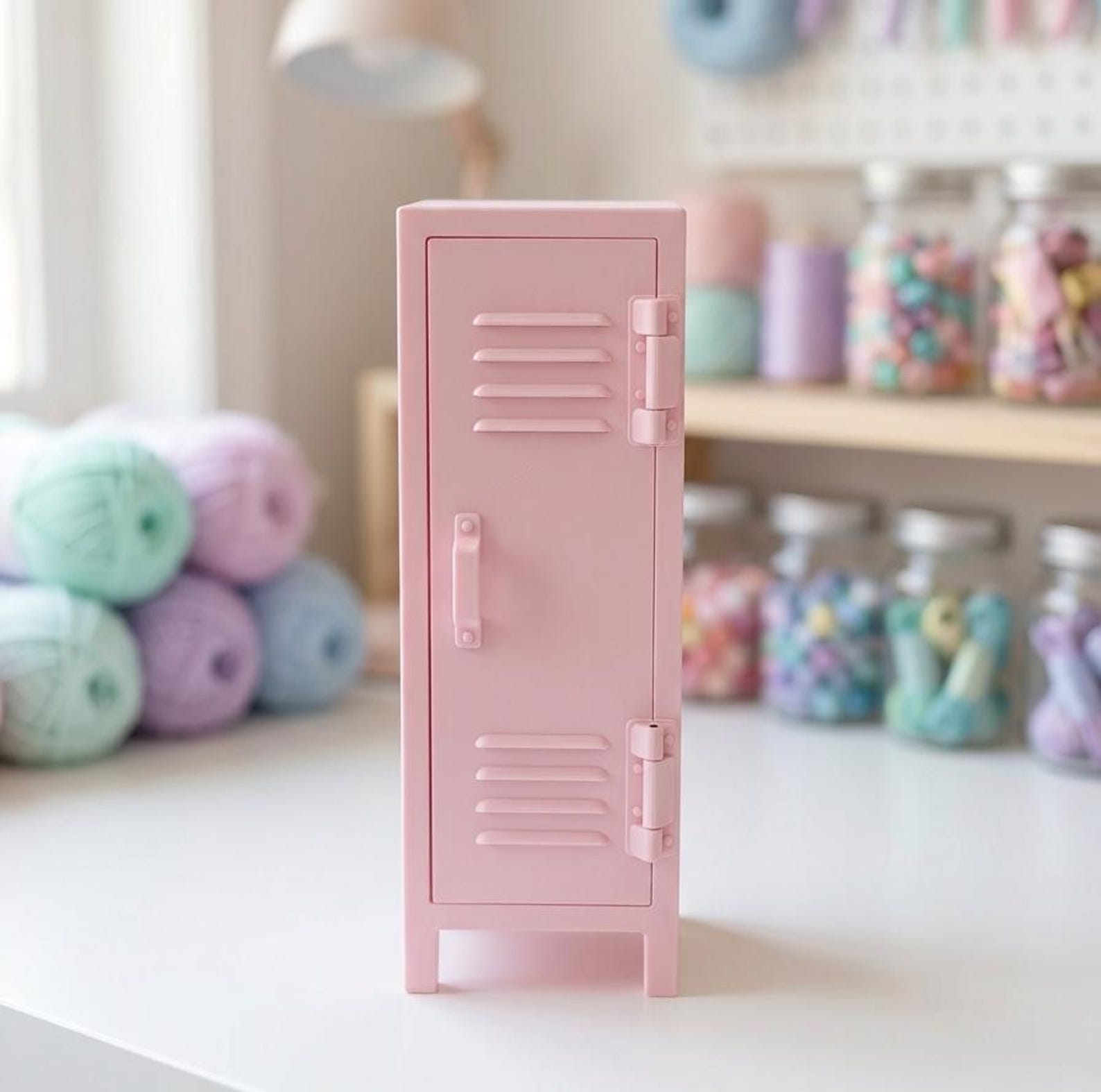 3D Printed Tiny School Storage Cabinet Desk Organizer Miniature Pink ...