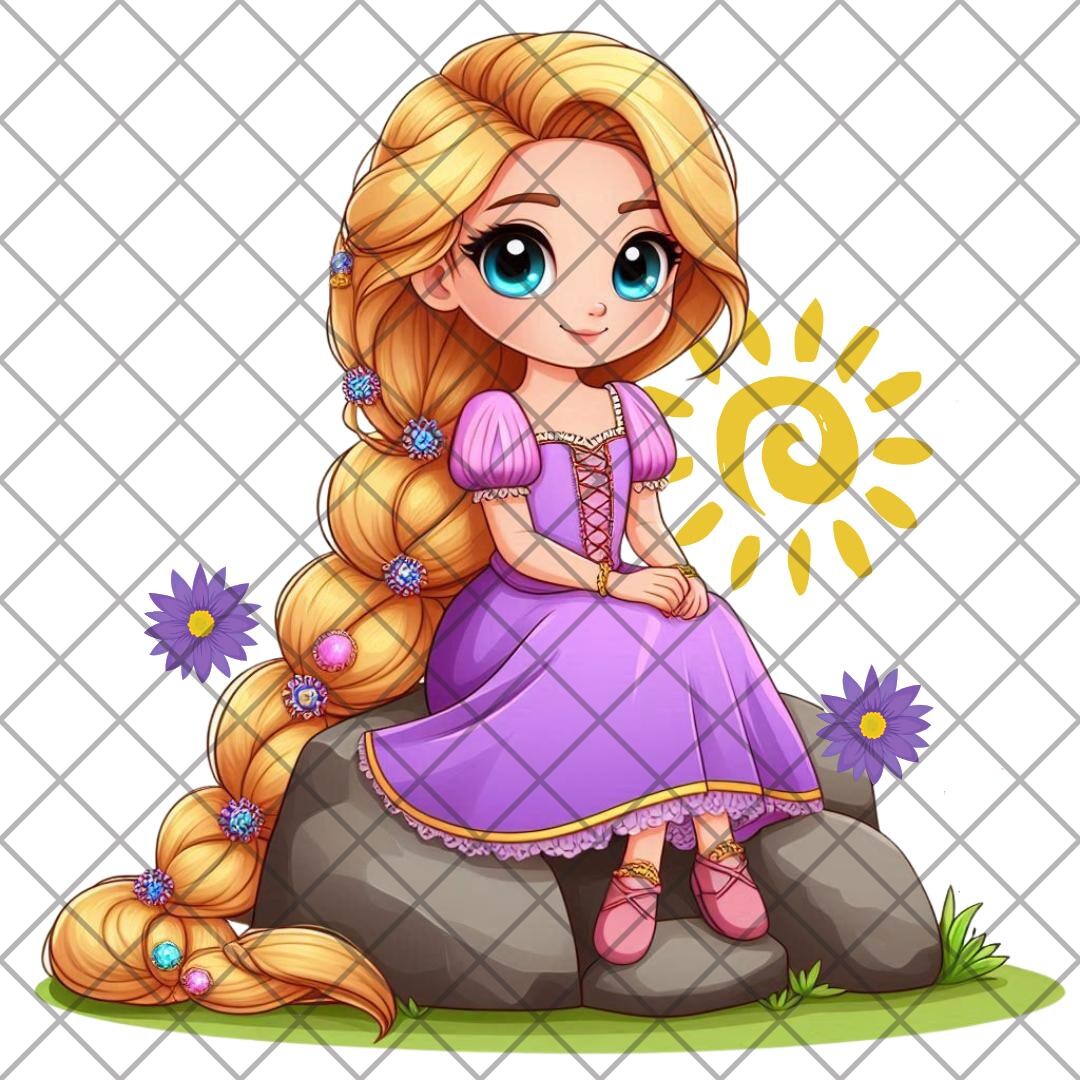 Baby Princess, PNG Files, Digital File, Cute Princess, Baby Rapunzel ...