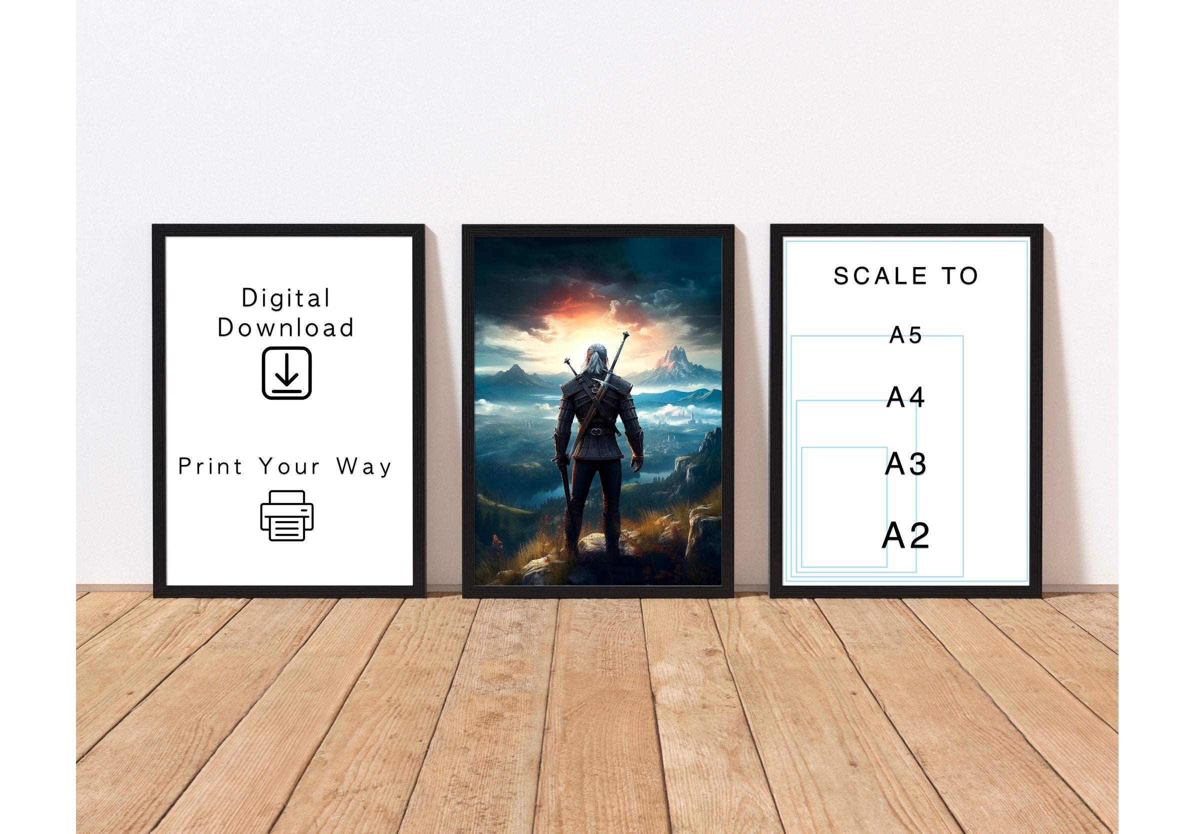 The Witcher Landscape Wall Art Poster PS5 A2 Gaming Film Posters Video ...