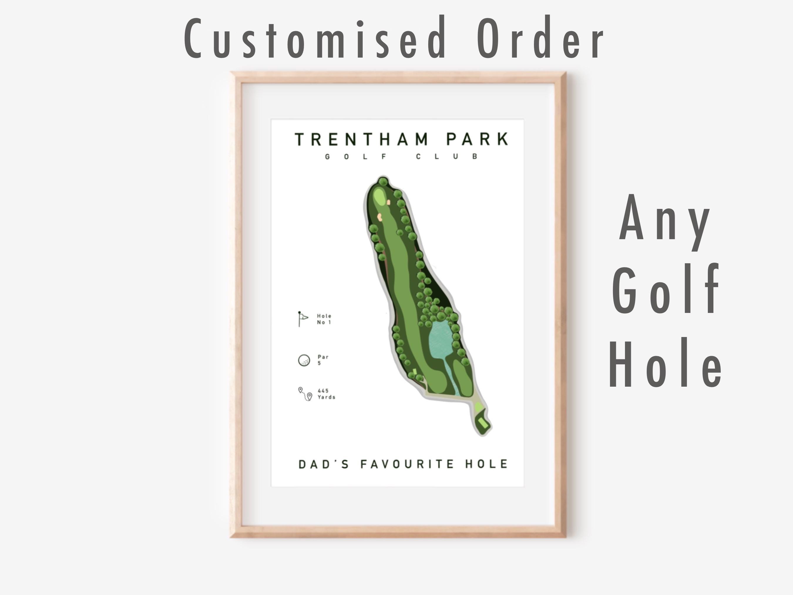 Custom Golf Hole Illustration Digital Download - Print - Golf Course ...