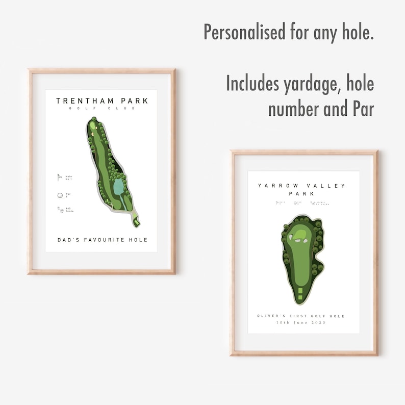 Custom Golf Hole Illustration Digital Download - Print - Golf Course ...