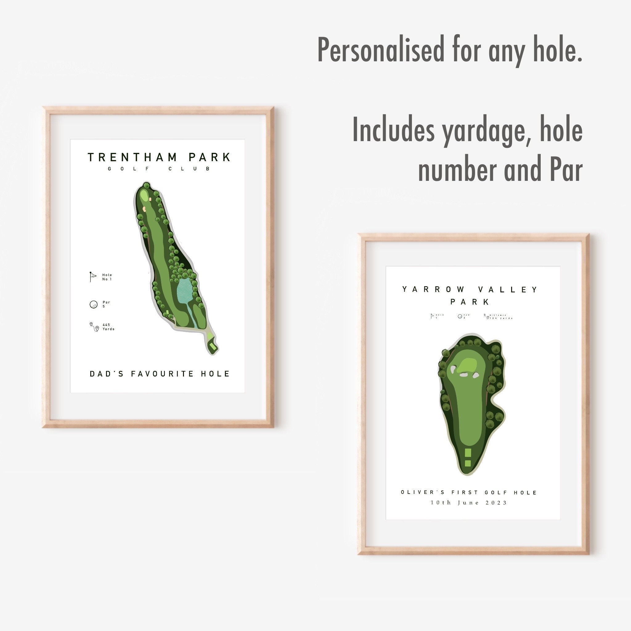 Custom Golf Hole Illustration - Print - Golf Course - First Times- Golf ...