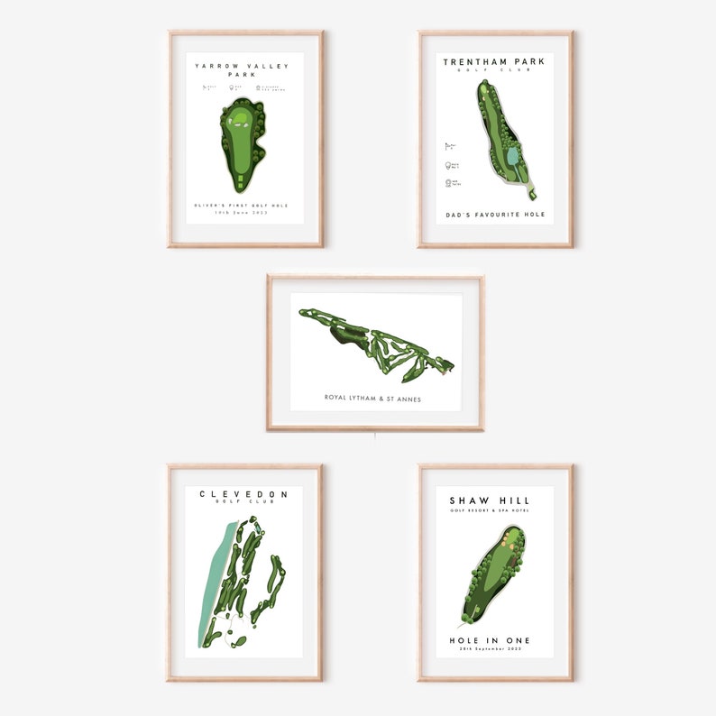 Custom Golf Hole Illustration - Print - Golf Course - First Times- Golf ...