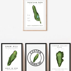 Custom Golf Hole Illustration Digital Download - Print - Golf Course ...