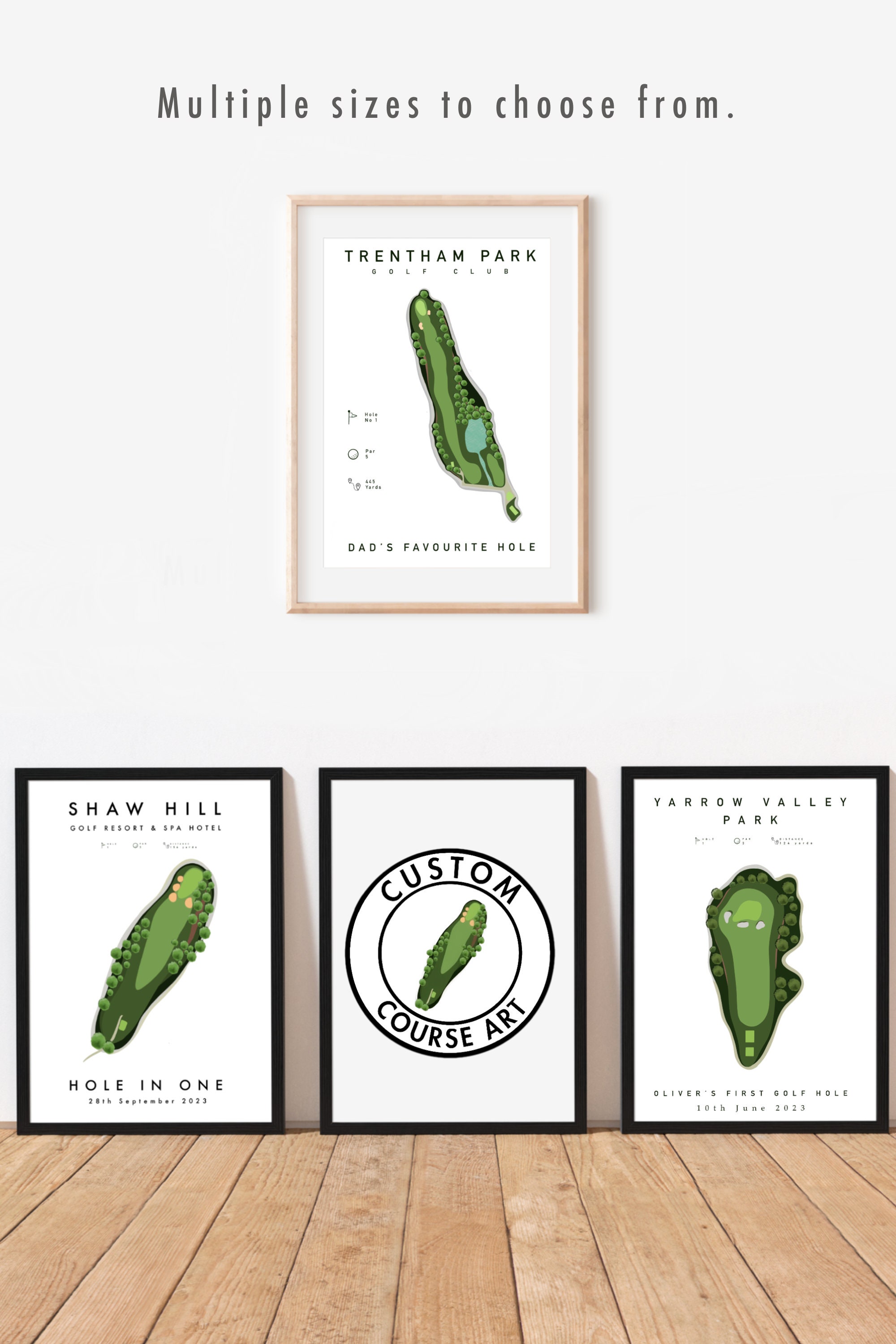 Custom Golf Hole Illustration - Print - Golf Course - First Times- Golf ...