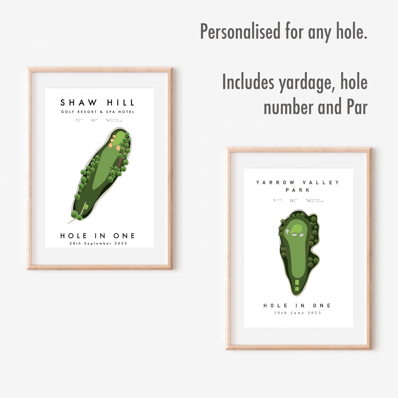 Custom Hole in One Golf Illustration Print Golf Course Golf Art Drawing ...