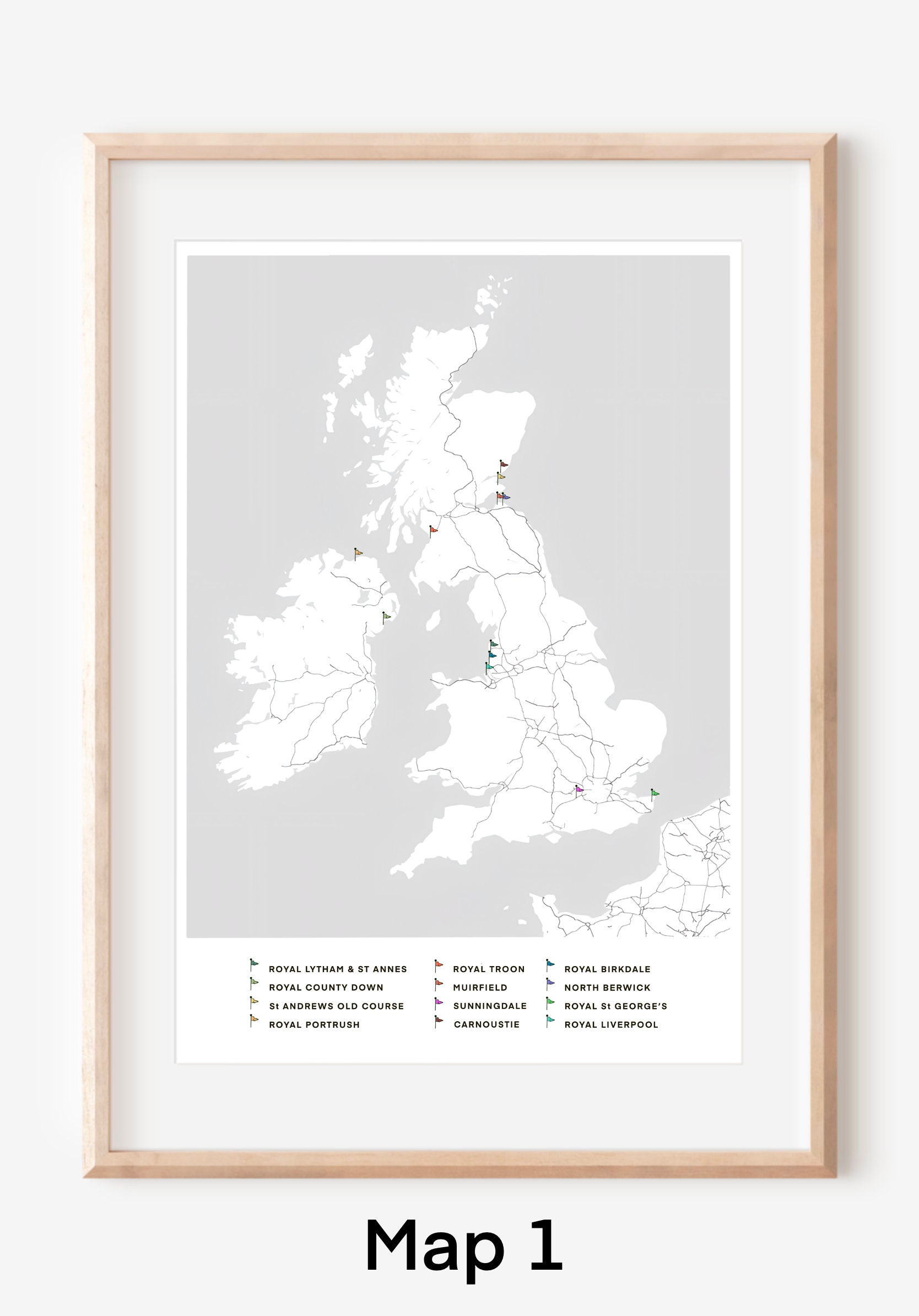 UK Golf Course Map Digital Download for Any Golf Course Print Golf ...