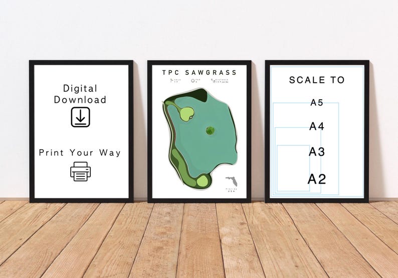 TPC Sawgrass Hole 17 Illustration - Print - Golf Course - Golf Art ...