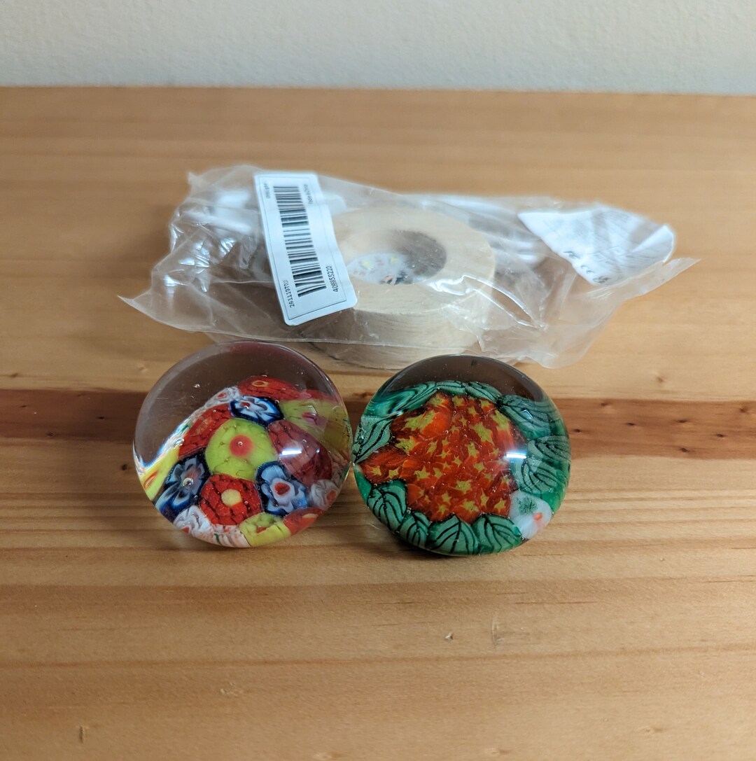 Vintage Glass Paperweights 2 Multicoloured Glass Paperweights - Etsy
