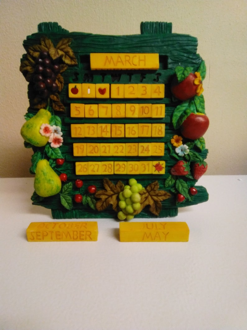 Vintage Perpetual Calendar Kitsch Avon Fruit Calendar - Etsy