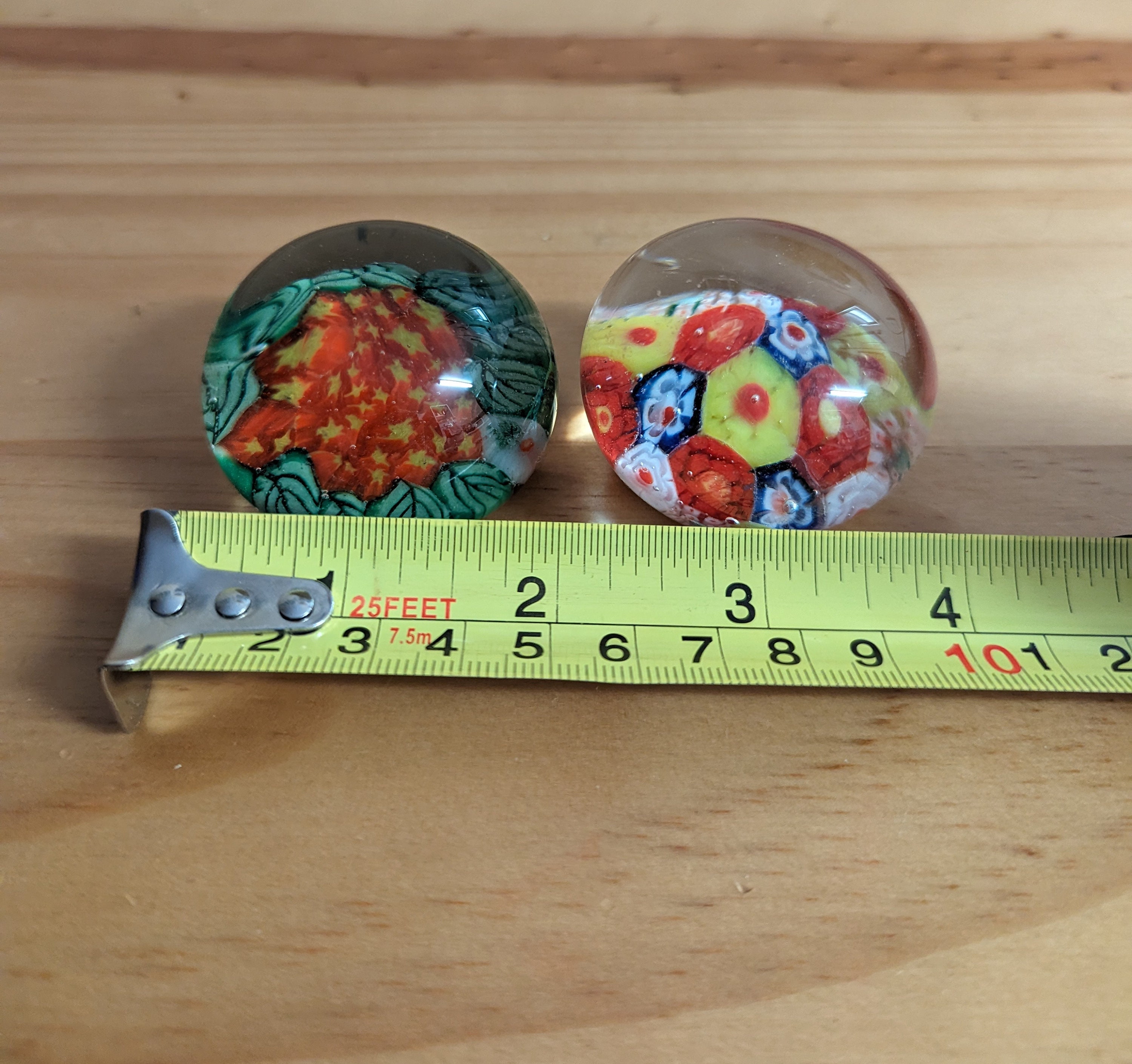 Vintage Glass Paperweights 2 Multicoloured Glass Paperweights - Etsy
