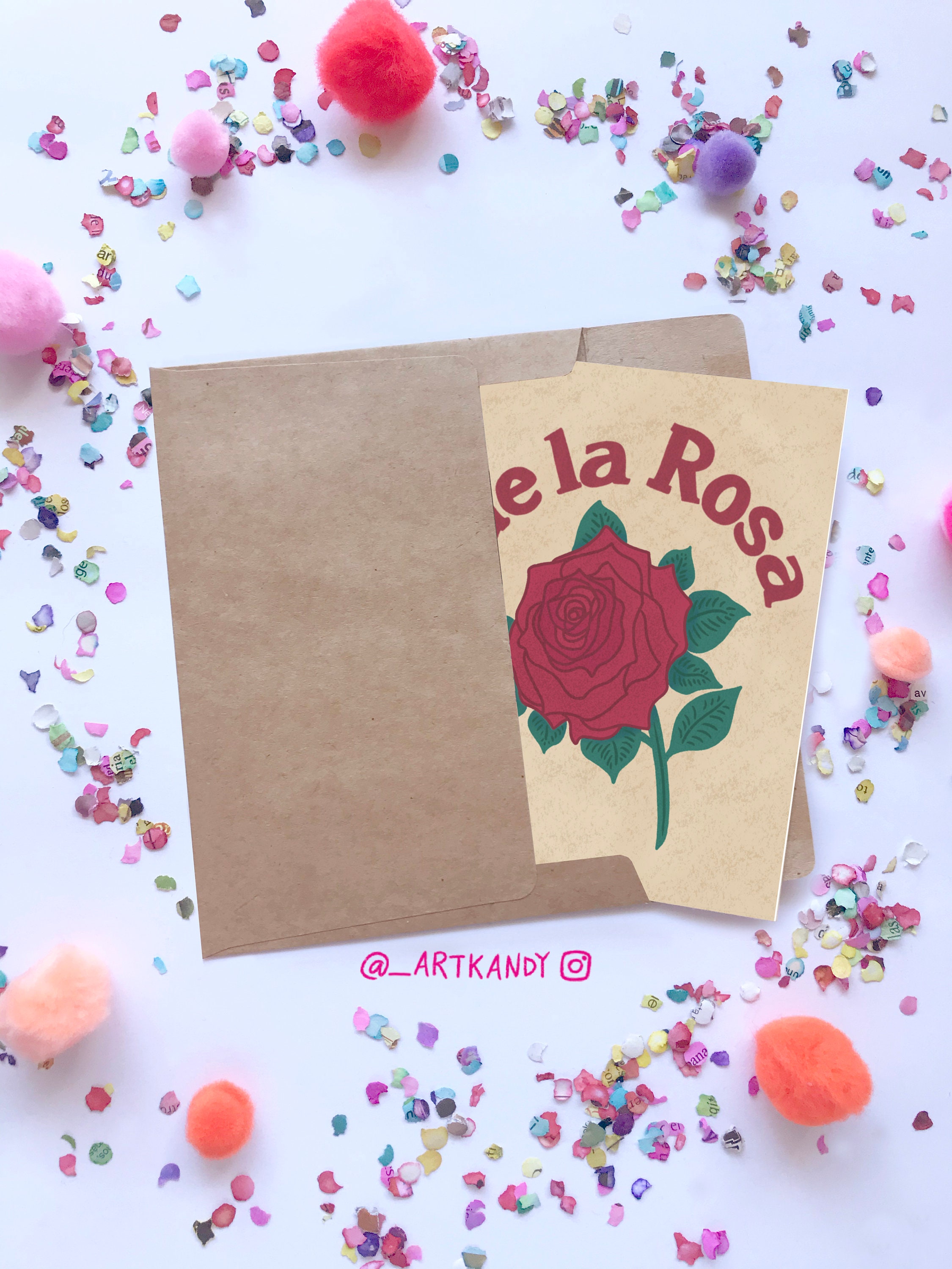 De La Rosa Card//mazapán Candy//spanish Card//blank | Etsy