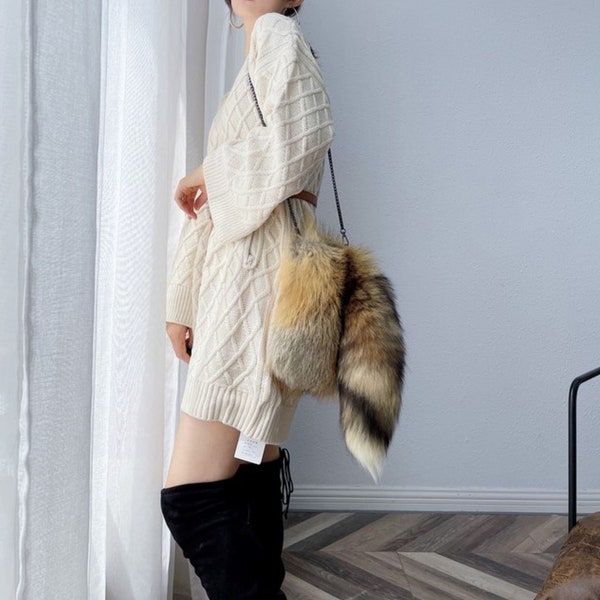 Fox Fur Purse Cute 3D Animal Face Shoulder Bag - Pug, Cat, Owl, Or Fox ...