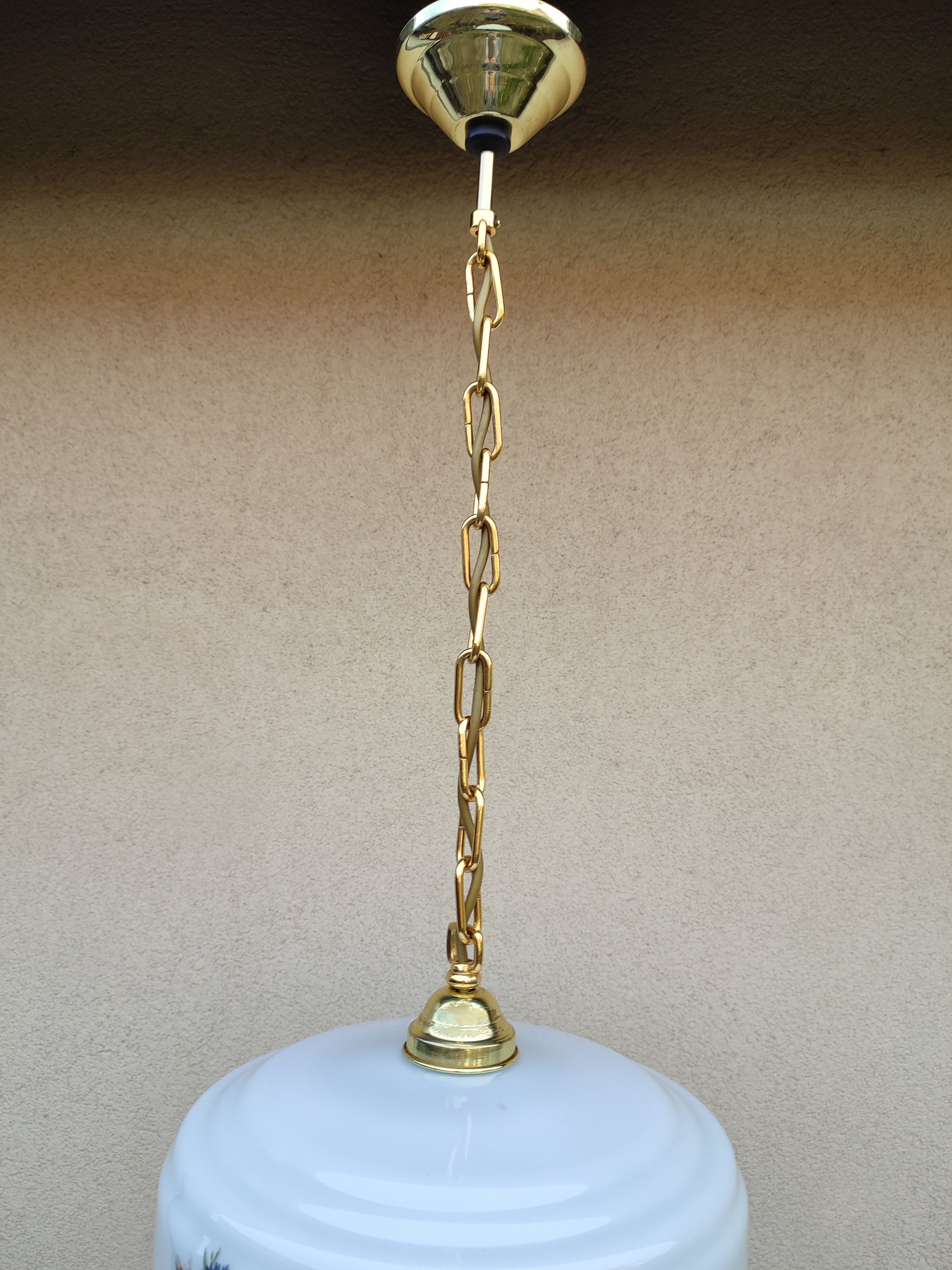 Vintage White Rose Flower Glass Light, Kitchen Pendant Light, Mid ...