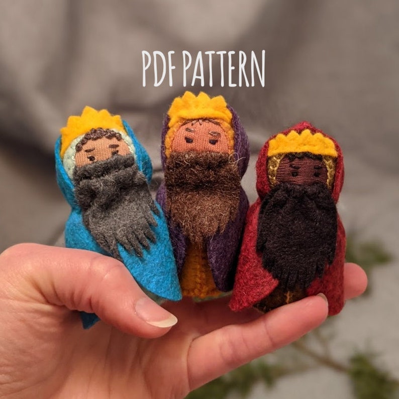 3 Kings/wise Men Dolls PDFSVG Pattern DIY Felt Dollmaking Project ...