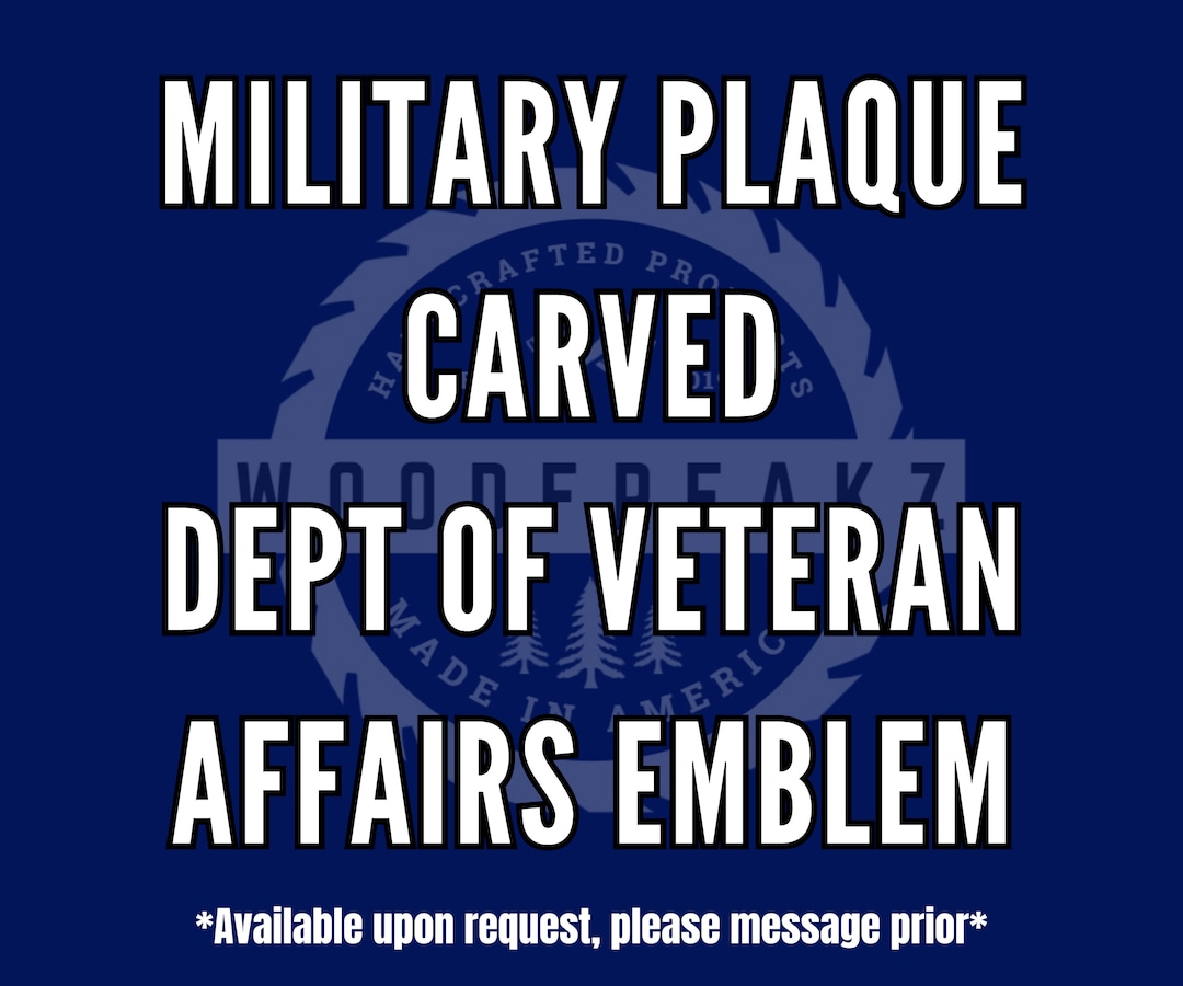 Military Plaque Carved Dept of Veteran Affairs Emblem - Etsy