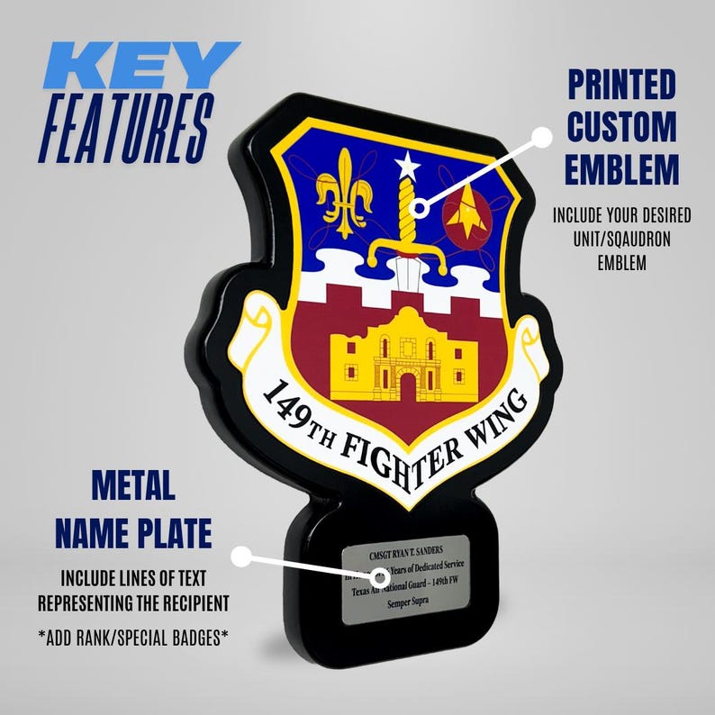 Custom U.S. Air Force Squadron Plaque - Military PCS Gift - Retirement ...