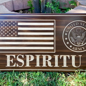 Personalized Wood Engraved Military Wall Plaques Army Navy | Etsy