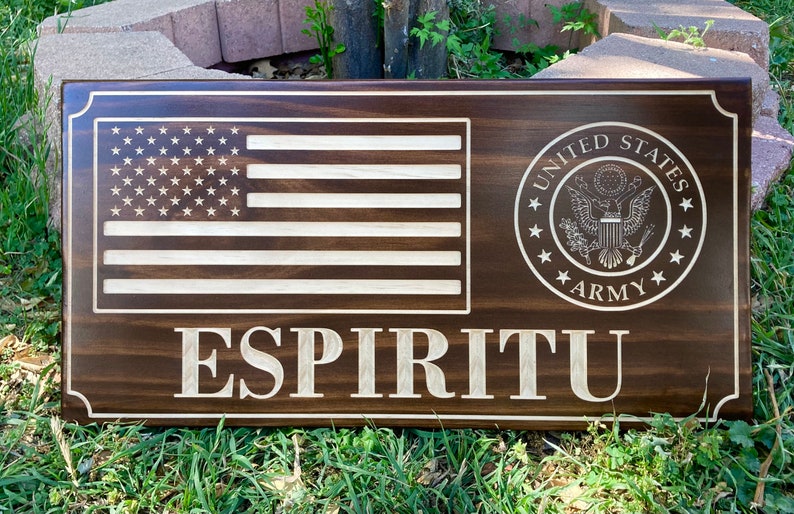 Personalized Wood Engraved Military Wall Plaques Army Navy | Etsy