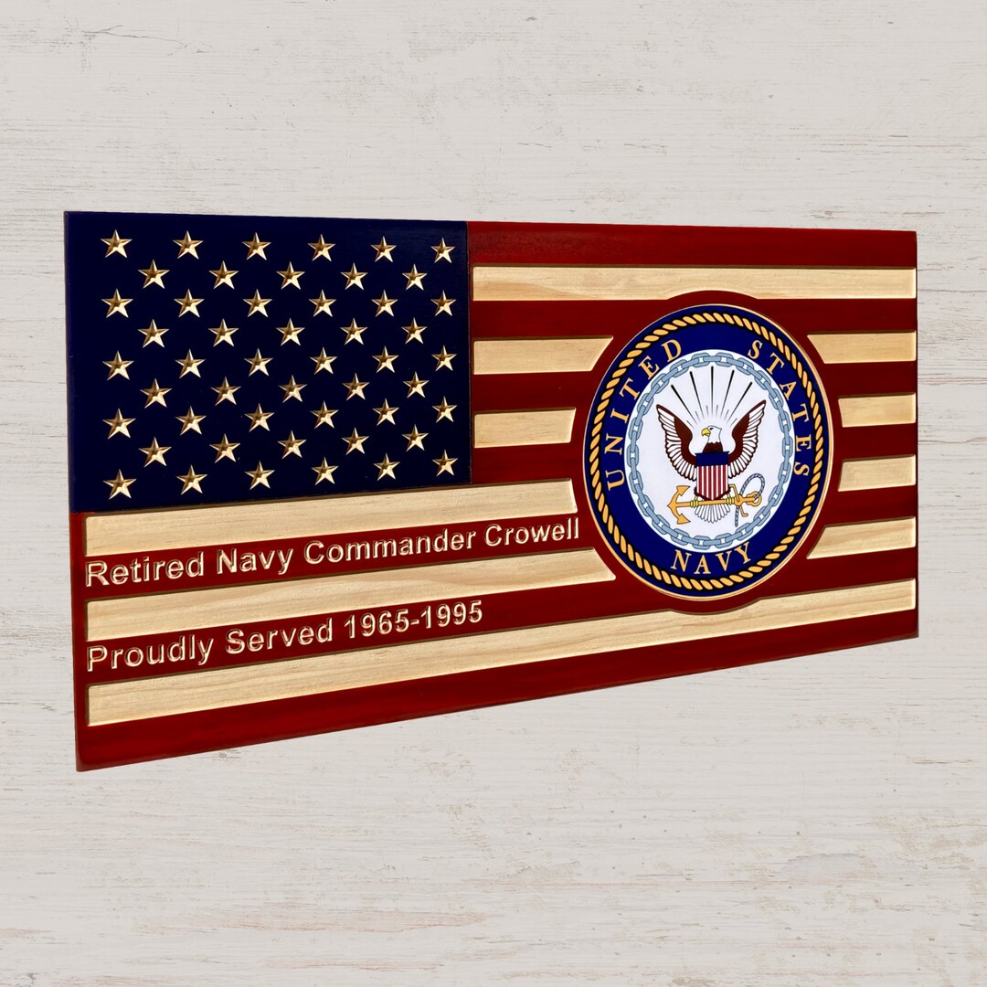 US Navy Military Plaque Personalized Wood Engraved Wall Plaques Colored ...