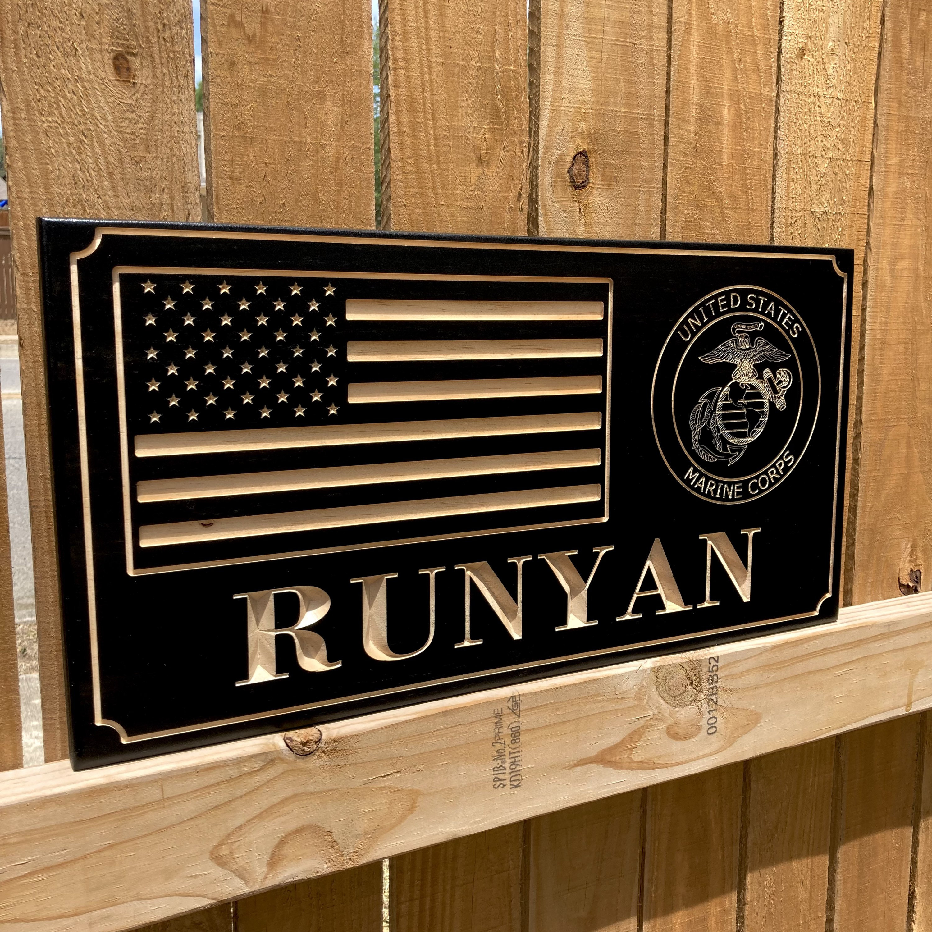 Personalized Wood Engraved Military Wall Plaques Army Navy - Etsy