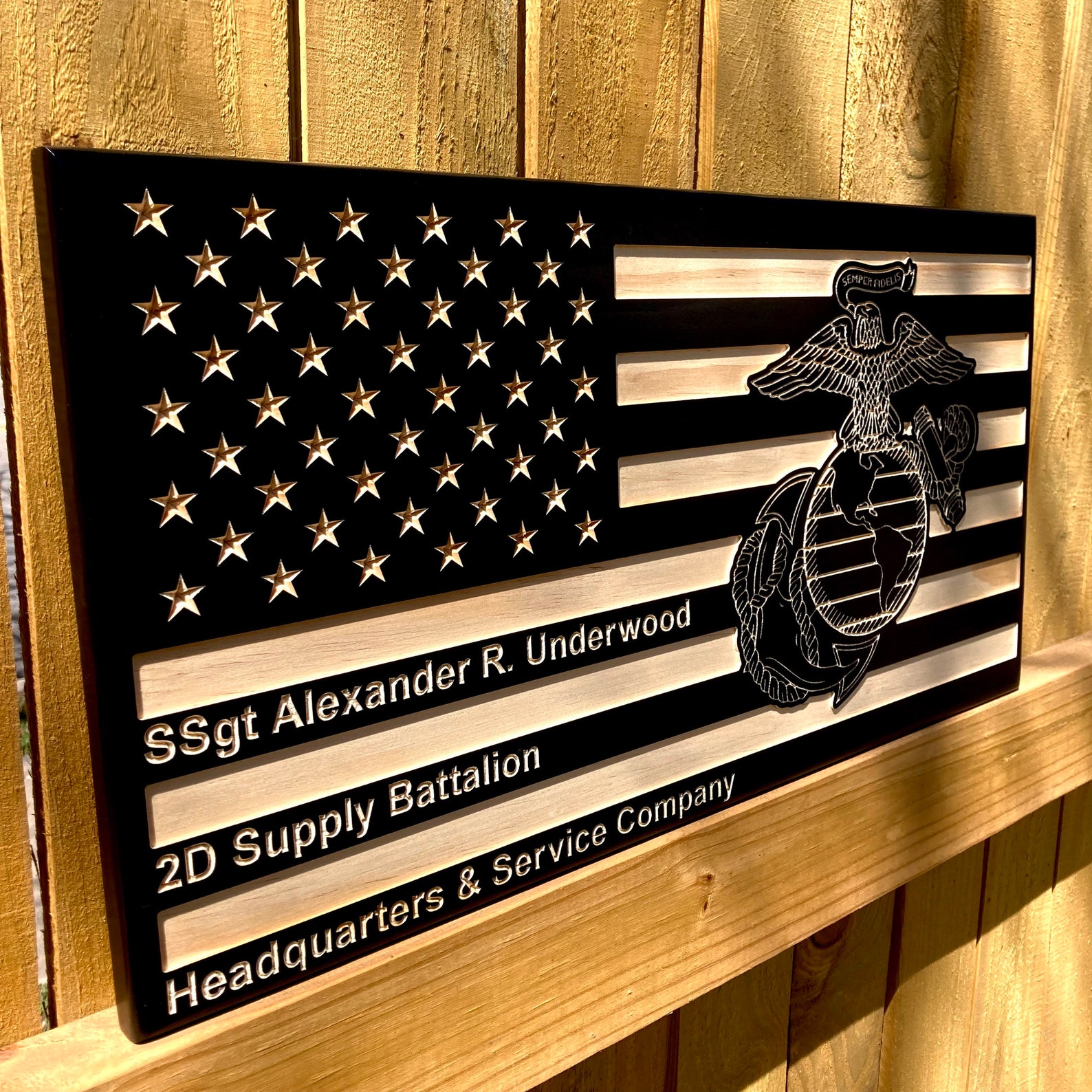 Personalized Wood Engraved Military Wall Plaques Army Navy - Etsy