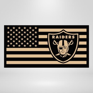 Las Vegas Raiders American Flag Wall Plaque Premium Pine Wood Wall ...