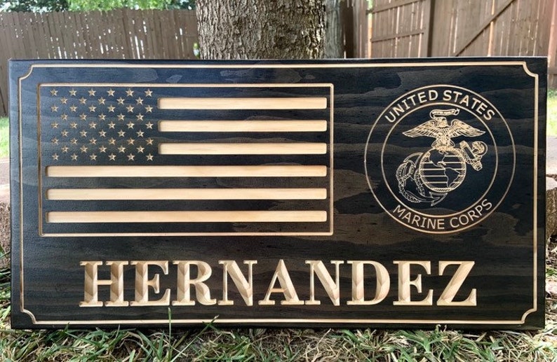 Personalized Wood Engraved Military Wall Plaques Army Navy - Etsy