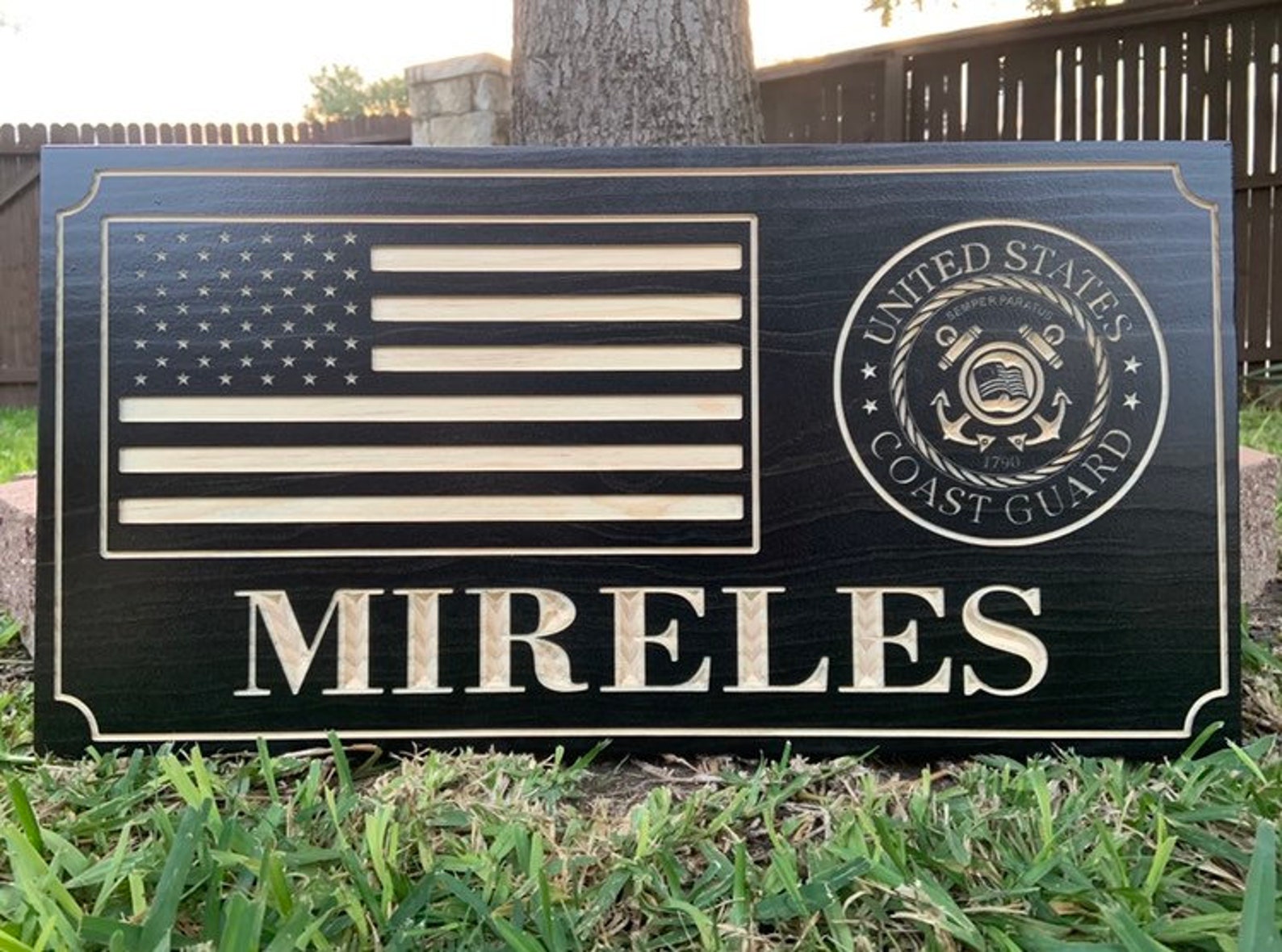 Personalized Wood Engraved Military Wall Plaques Army Navy | Etsy