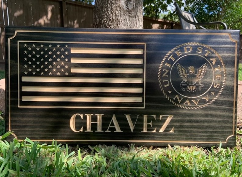 Personalized Wood Engraved Military Wall Plaques Army Navy - Etsy