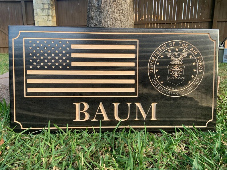 Personalized Wood Engraved Military Wall Plaques Army Navy - Etsy