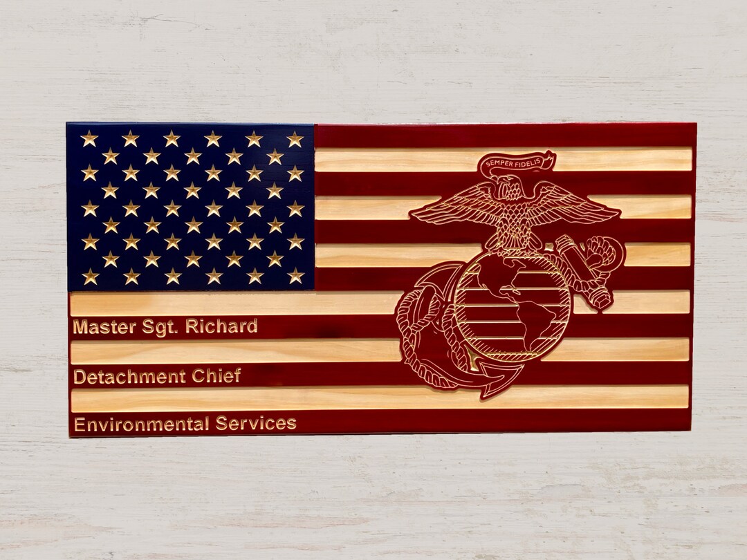 US Marines Military Plaque Personalized Wood Engraved Wall Plaque ...