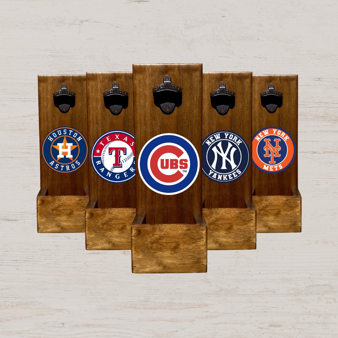 MLB Beer Bottle Openers MLB Barware and Baseball Fan Gift Premium Wood ...