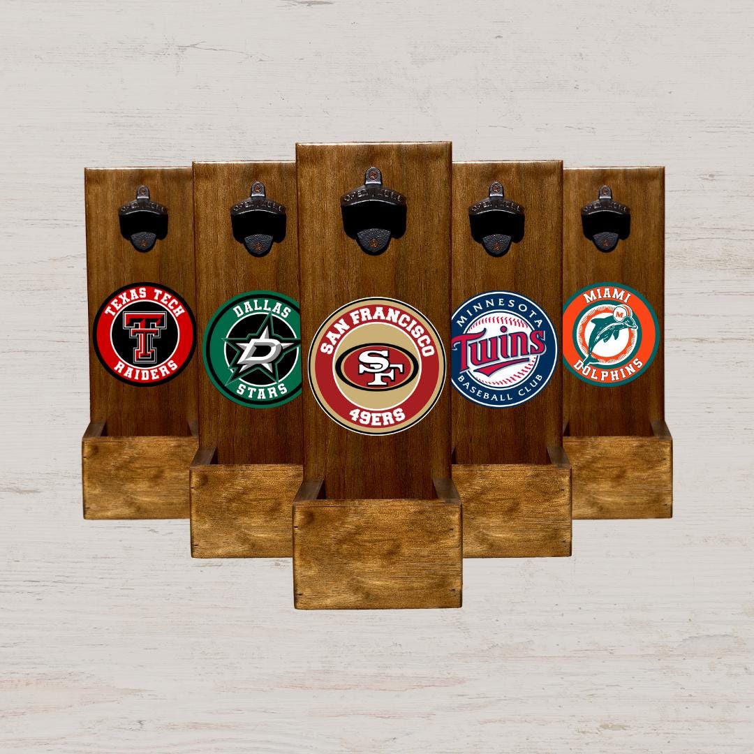 Beer Bottle Opener Wall Mount Sports Team, NBA, NFL, MLB, College - Etsy